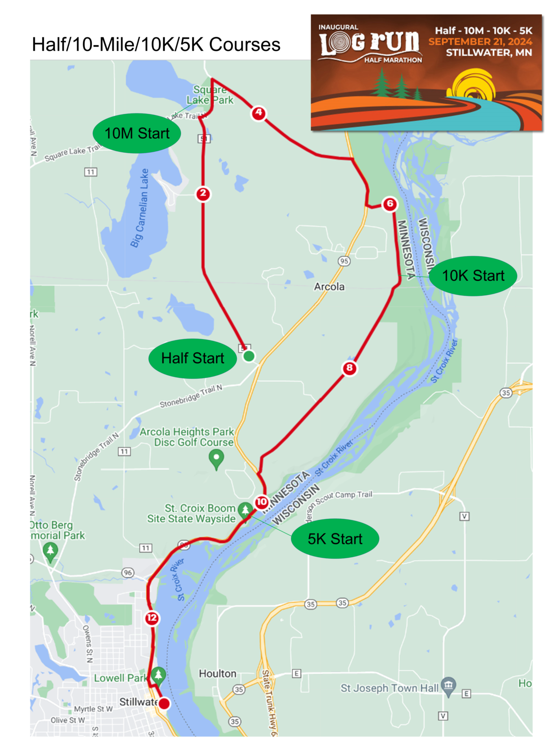 Log 2024 Course Map All Distances-Update | Run Stillwater